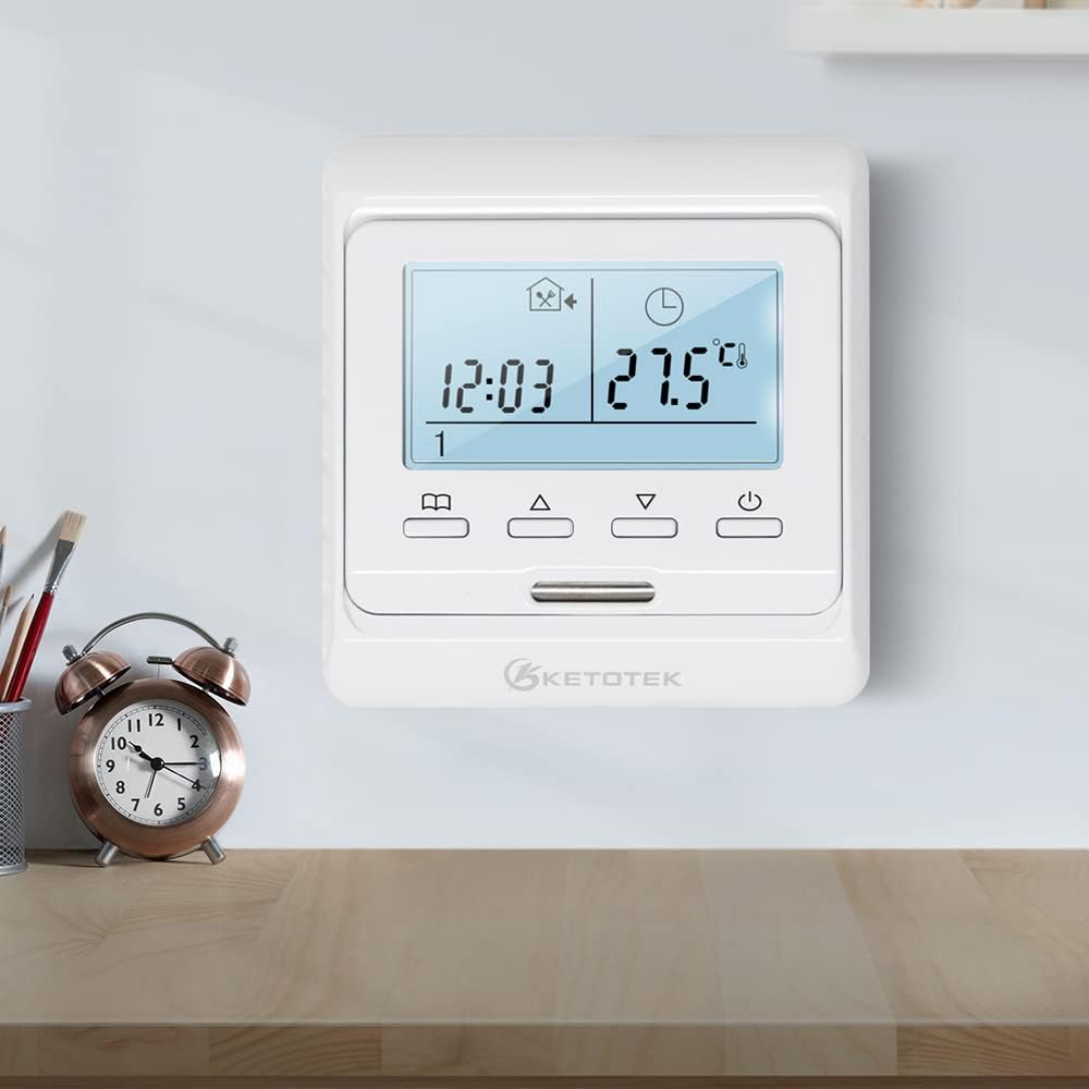 KETOTEK Programmable Underfloor Heating Thermostat Digital Manual Room ...