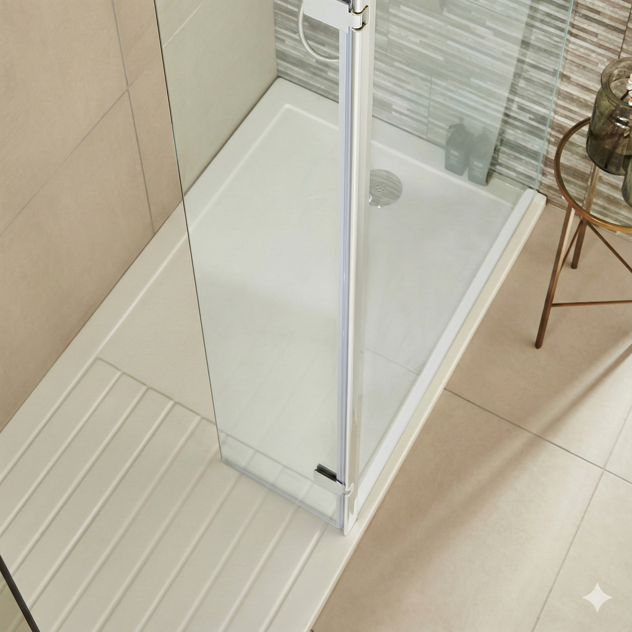 Vantage Plan D 1400x900mm Walk-In Shower Tray – White — Elite Tiles LTD