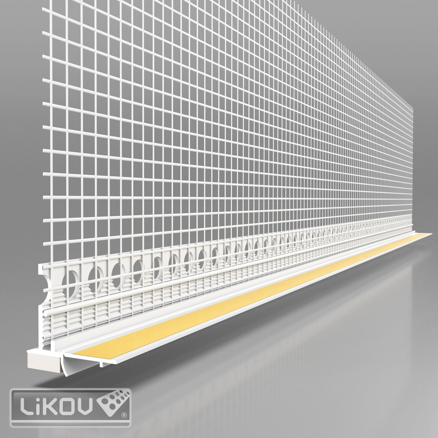 White Window Reveal Bead with Mesh — Elite Tiles LTD