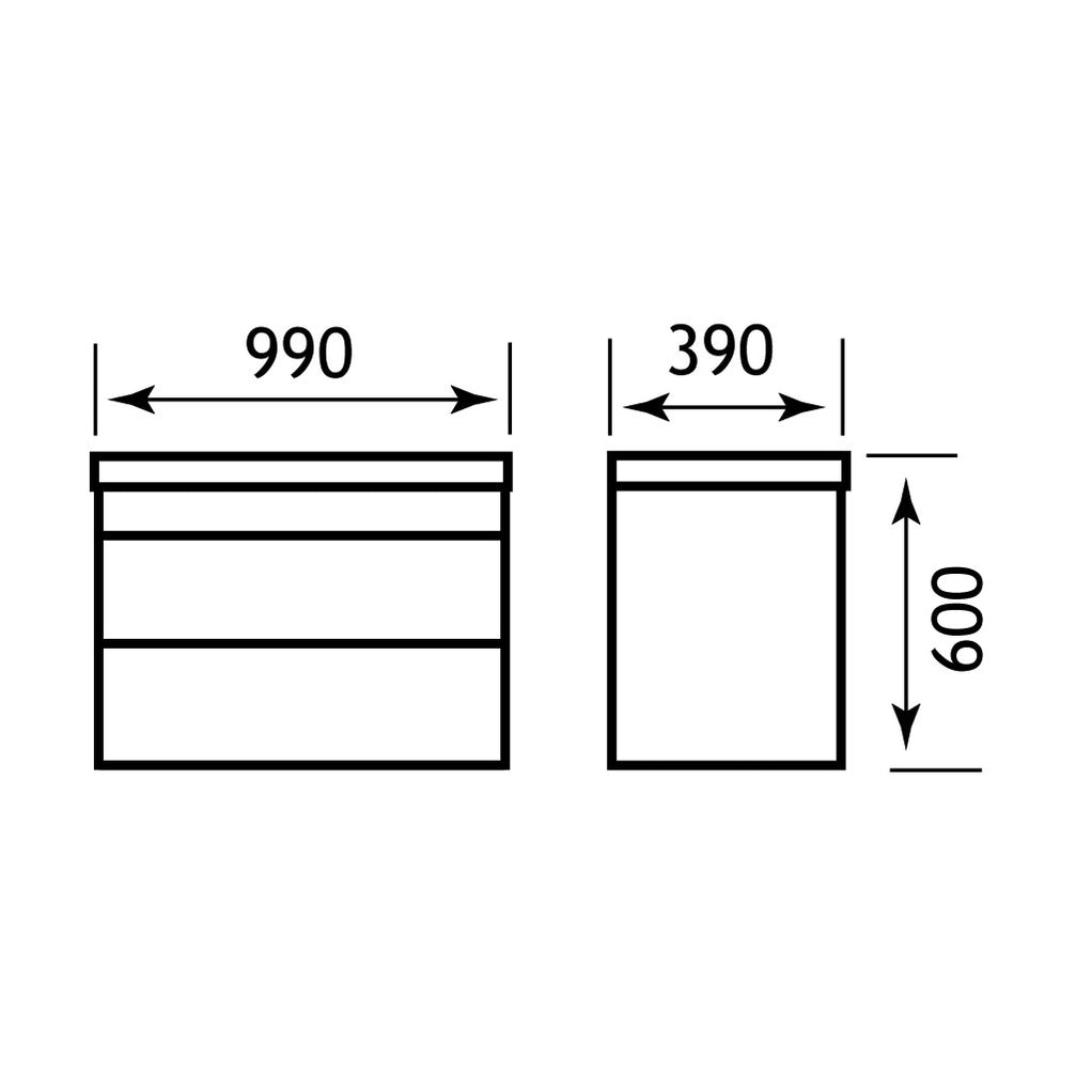 Oslo 100 wall hung push drawer unit — Elite Tiles LTD