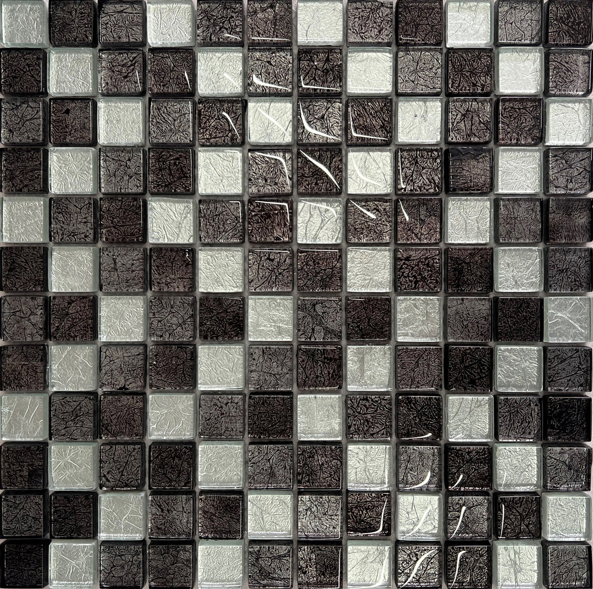 Homelux Mosaic Glass Tiles - Black Leaf 30X30 — Elite Tiles LTD