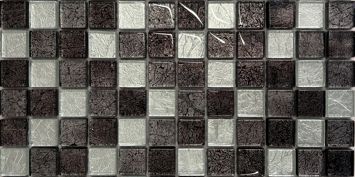Homelux Mosaic Glass Tiles - Black Leaf 30X30 — Elite Tiles LTD