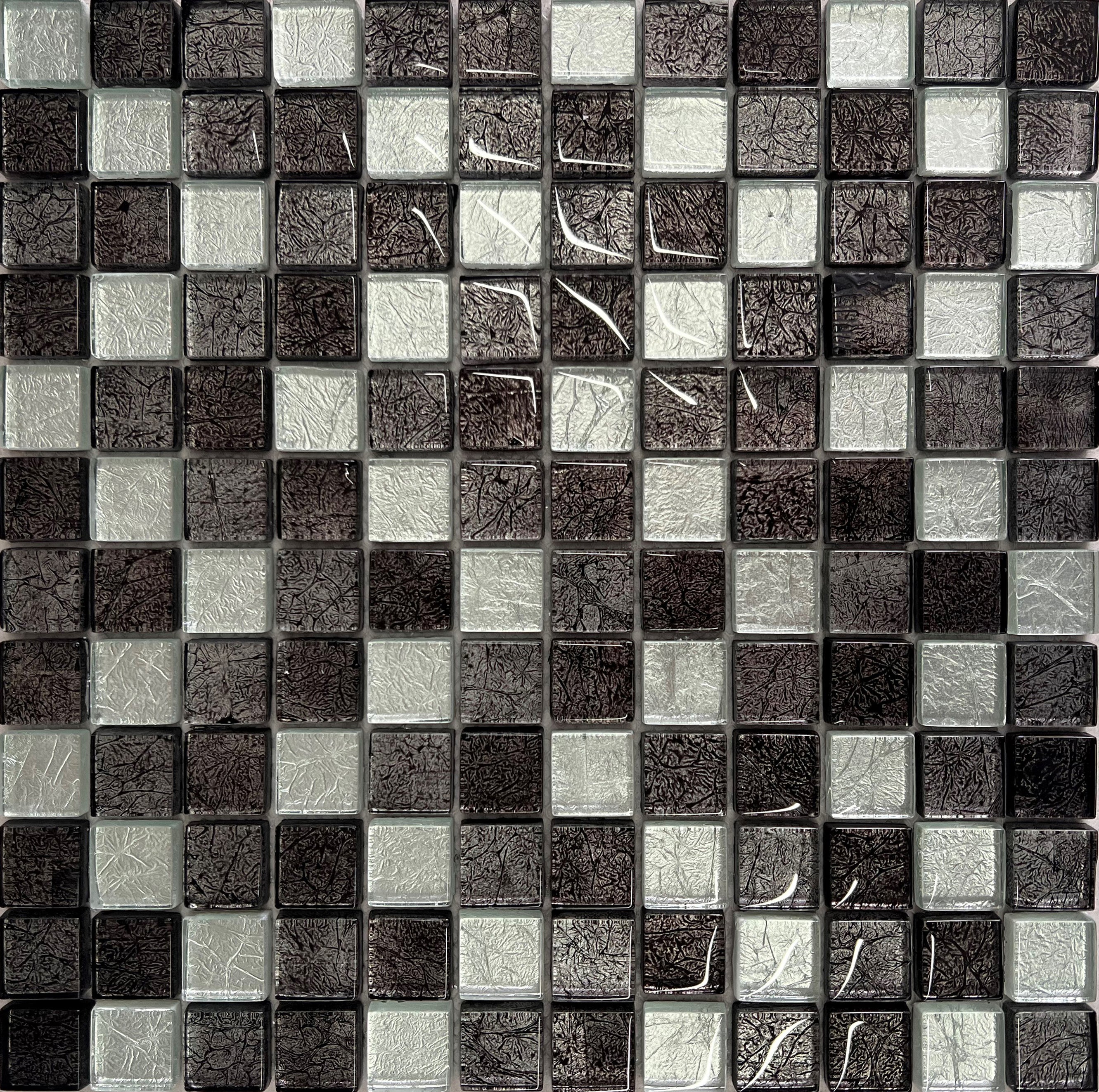 Homelux Mosaic Glass Tiles - Black Leaf 30X30 — Elite Tiles LTD