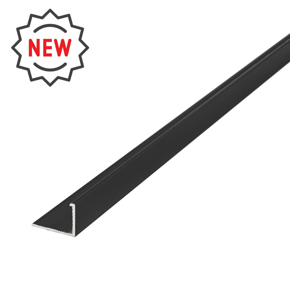 10MM L SHAPE TEXTURED BLACK L SHAPE TILE EDGE — Elite Tiles LTD